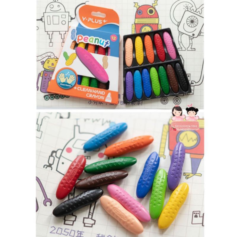 Jual Magical Crayon Washable Non Toxic No-Mess Yplus UK Peanut Crayons ...