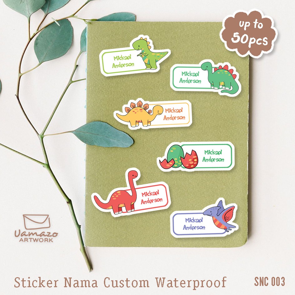 Jual Sticker Nama Lucu / Sticker Custom / Sticker Waterproof / Label ...
