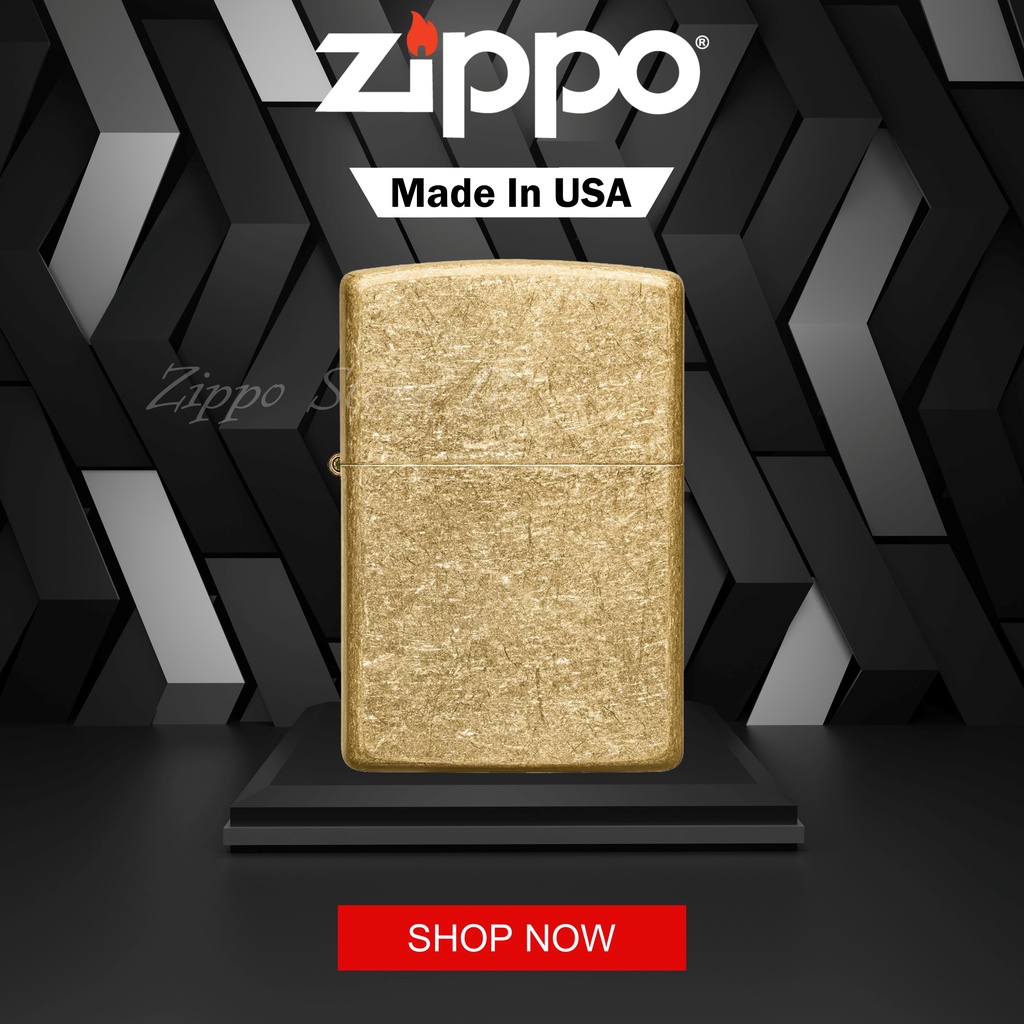Jual Zippo Original Classic Tumbled Brass 49477 Garansi Resmi USA | Shopee Indonesia