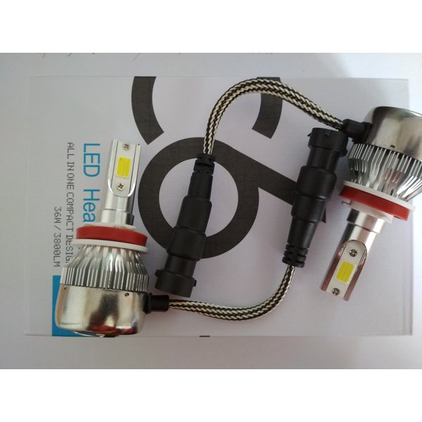 Jual LED HEADLIGHT SILVER C6 36 WATT LED H11 ULTRA BRIGHT 1SET | Shopee ...