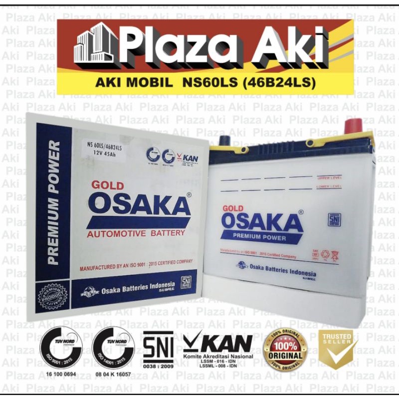 Jual AKI MOBIL NS60LS 46B24LS 12V 45Ah HONDA Accord CRV Civic Odissey Stream HRV TOYOTA Yaris ...