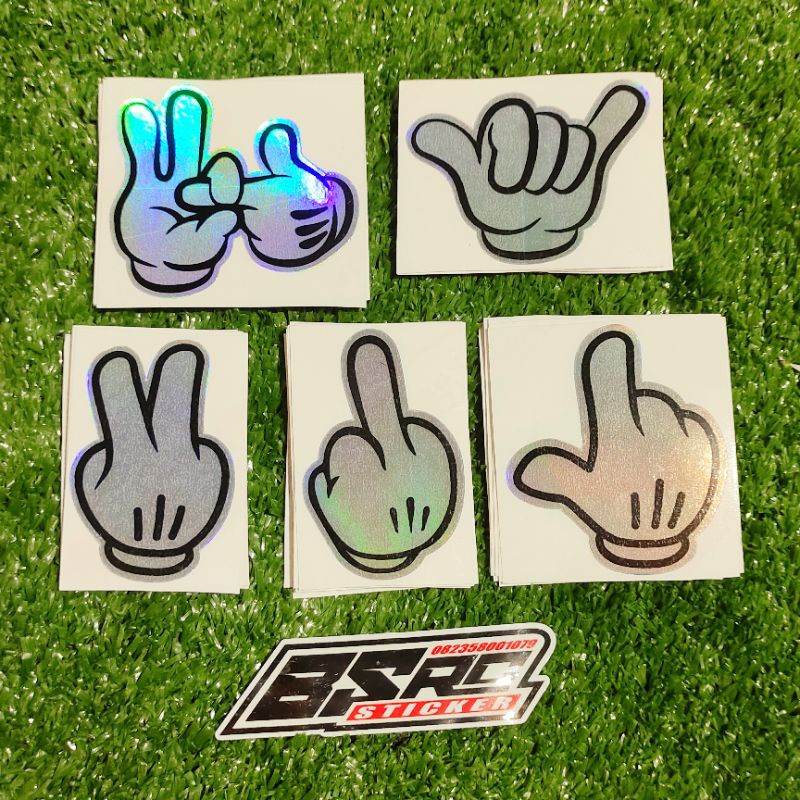 Jual sticker tangan hologram premium sudah di potong atw di cutting ...
