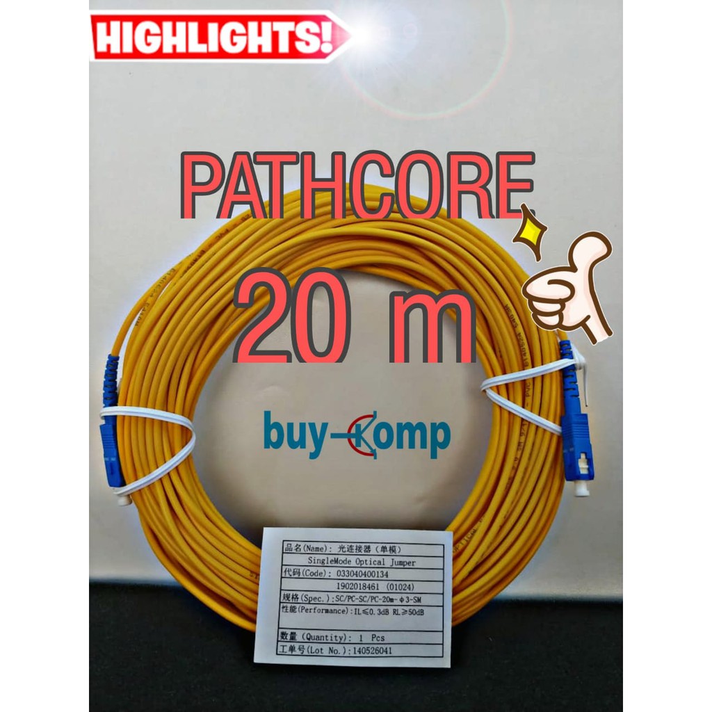 Jual PATCH CORD PATHCORE SC UPC-UPC 20 m 3.0 - PATCHCORD FIBER OPTIC ...