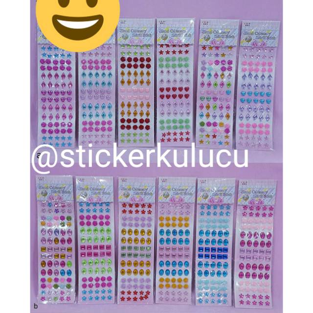 Jual Stiker anak timbul manik-manik/permata 7.5x26cm | Shopee Indonesia