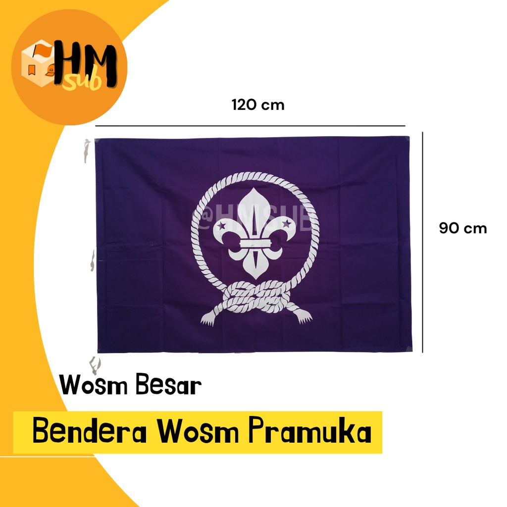 Jual Bendera Wosm Pramuka / Bendera Pandu Dunia / Bendera Ungu Pramuka ...
