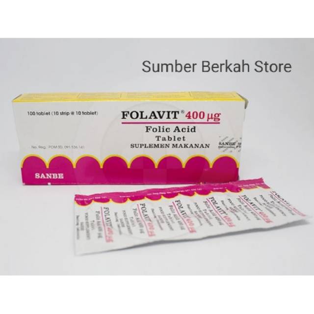 Jual FOLAVIT 400 mcg STRIPS ISI 10 TABLET ASAM FOLAT PROMIL dan HAMIL ...