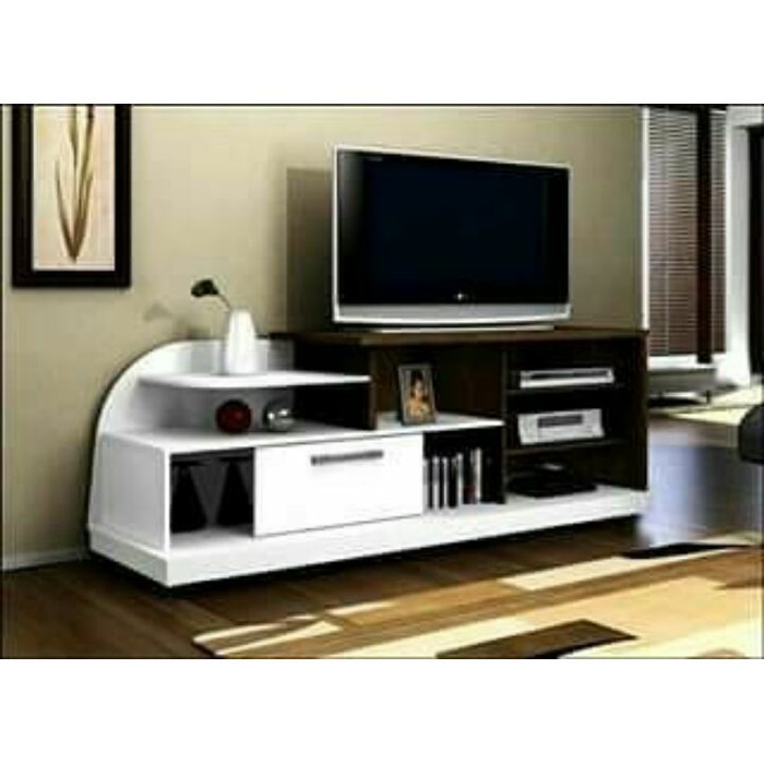 Jual Bufet Tv Terbaru Kombinasi Cat Duko Warna Hitam dan Putih Panjang ...