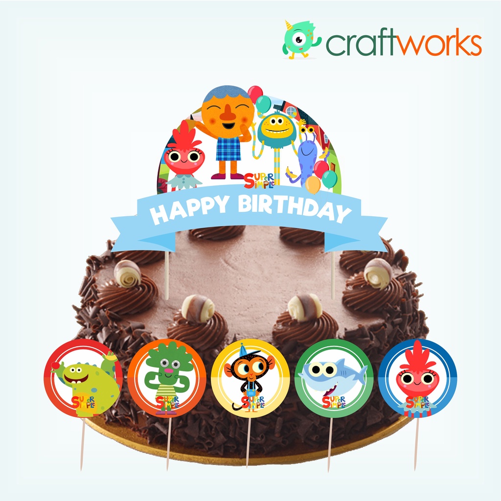 Jual CAKE TOPPER SET - SUPER SIMPLE SONG | Shopee Indonesia