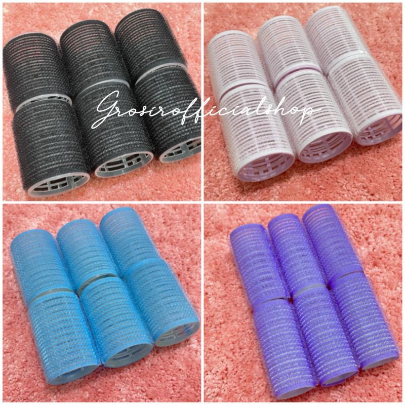 Jual 6PCS!! ROLL RAMBUT TEMPEL / ROLL HAIR CURLER | Shopee Indonesia