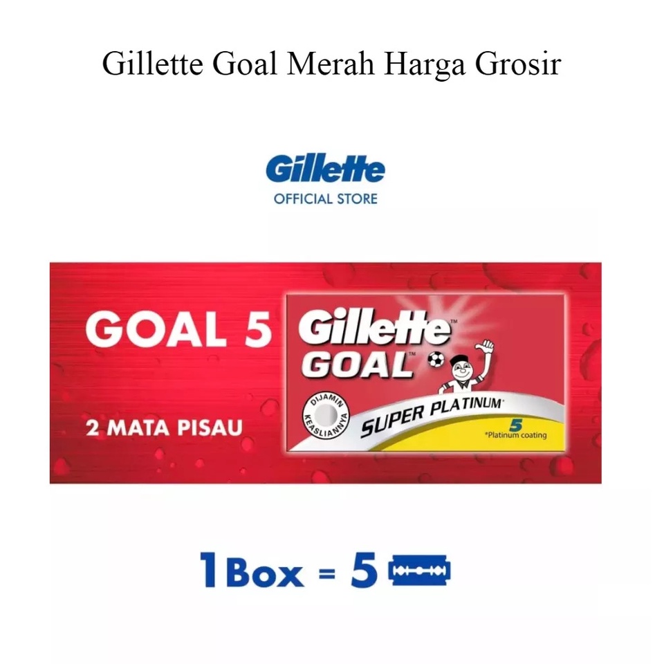 Jual SILET GOAL MERAH SUPER PLATINUM ORIGINAL (1 PAK ISI 5 PCS ...
