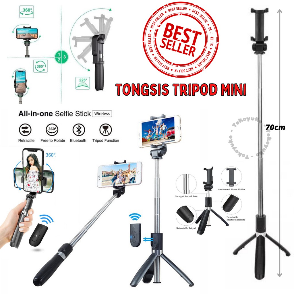Jual TONGSIS TRIPOD MINI Tongsis Bluetooth With Remote Mini | Shopee ...