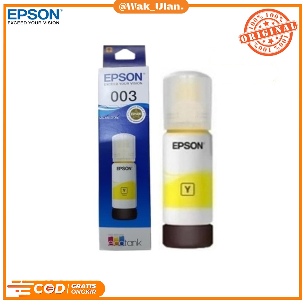 Jual Tinta Kuning Yellow ink Epson 003 Original Epson L Series L1110 ...