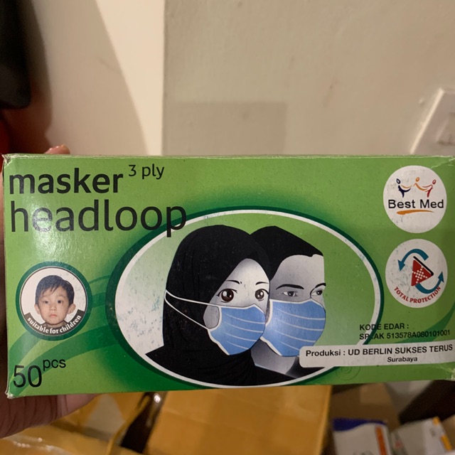 Jual MASKER HEADLOOP HIJAB 3 PLY | Shopee Indonesia