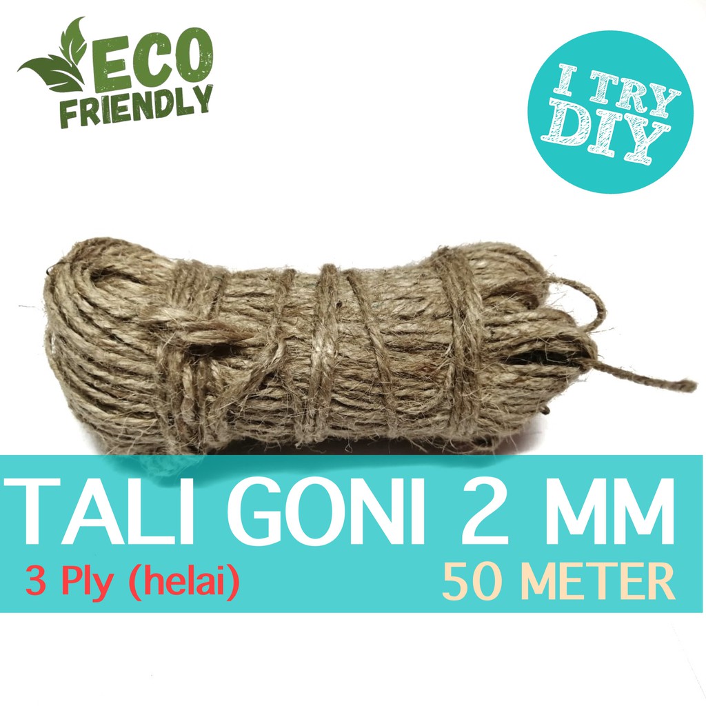 Jual JUAL TALI GONI KECIL 50M - TALI GONI 3PLY 1-2MM - JUTE ROPE ...