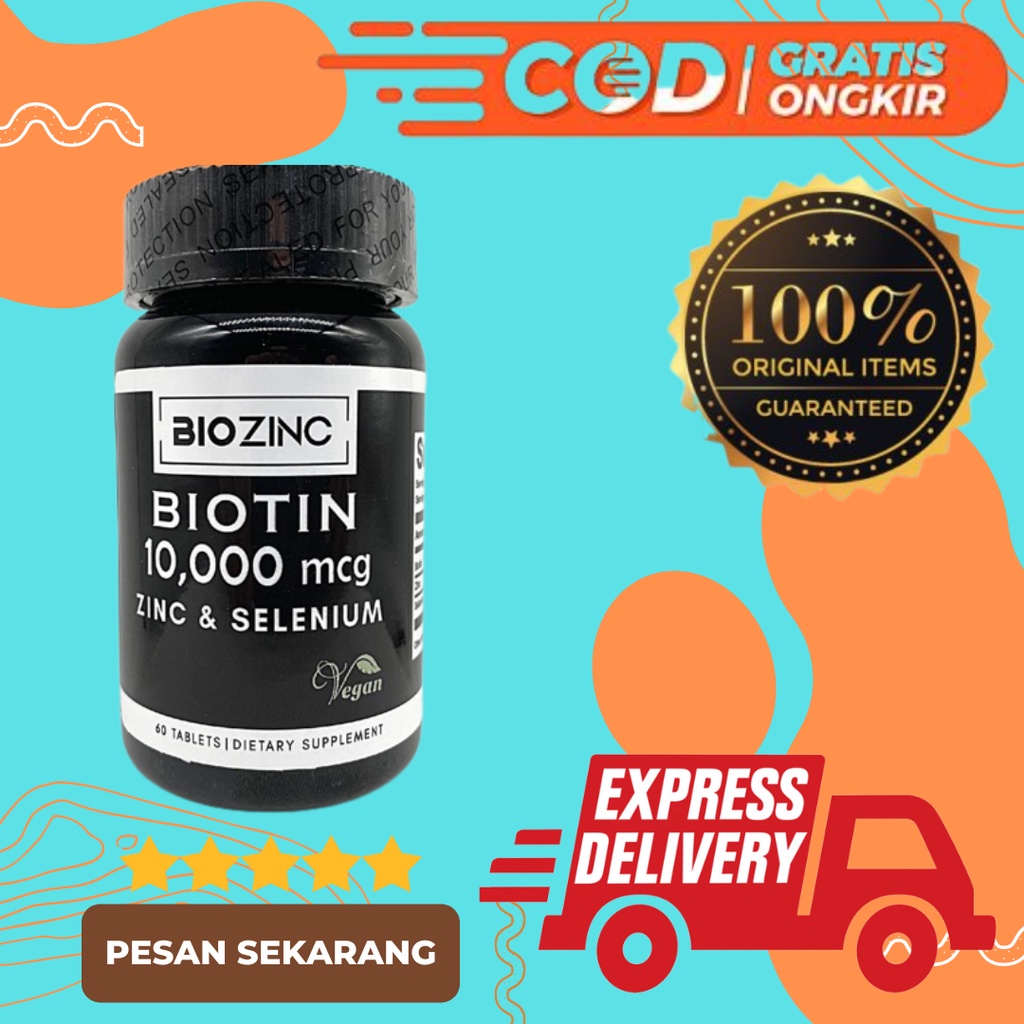 Jual AGEN BIOTIN BIOZINC ( Biotin 10000 mcg zinc & Selenium ) - Biotin ...
