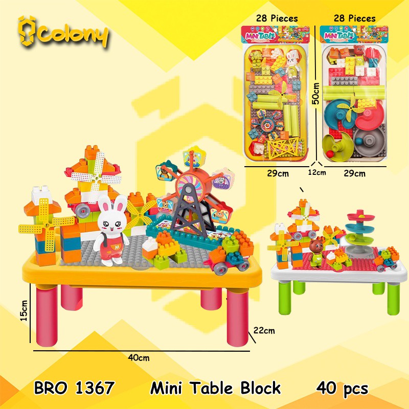 Jual PROMO BRO1367 Kuning Meja Belajar Blok BLock Balok Bricks Tumpuk ...