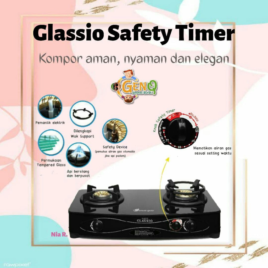 Jual Kompor Blue Gas - Glasio Safety Timer | Shopee Indonesia