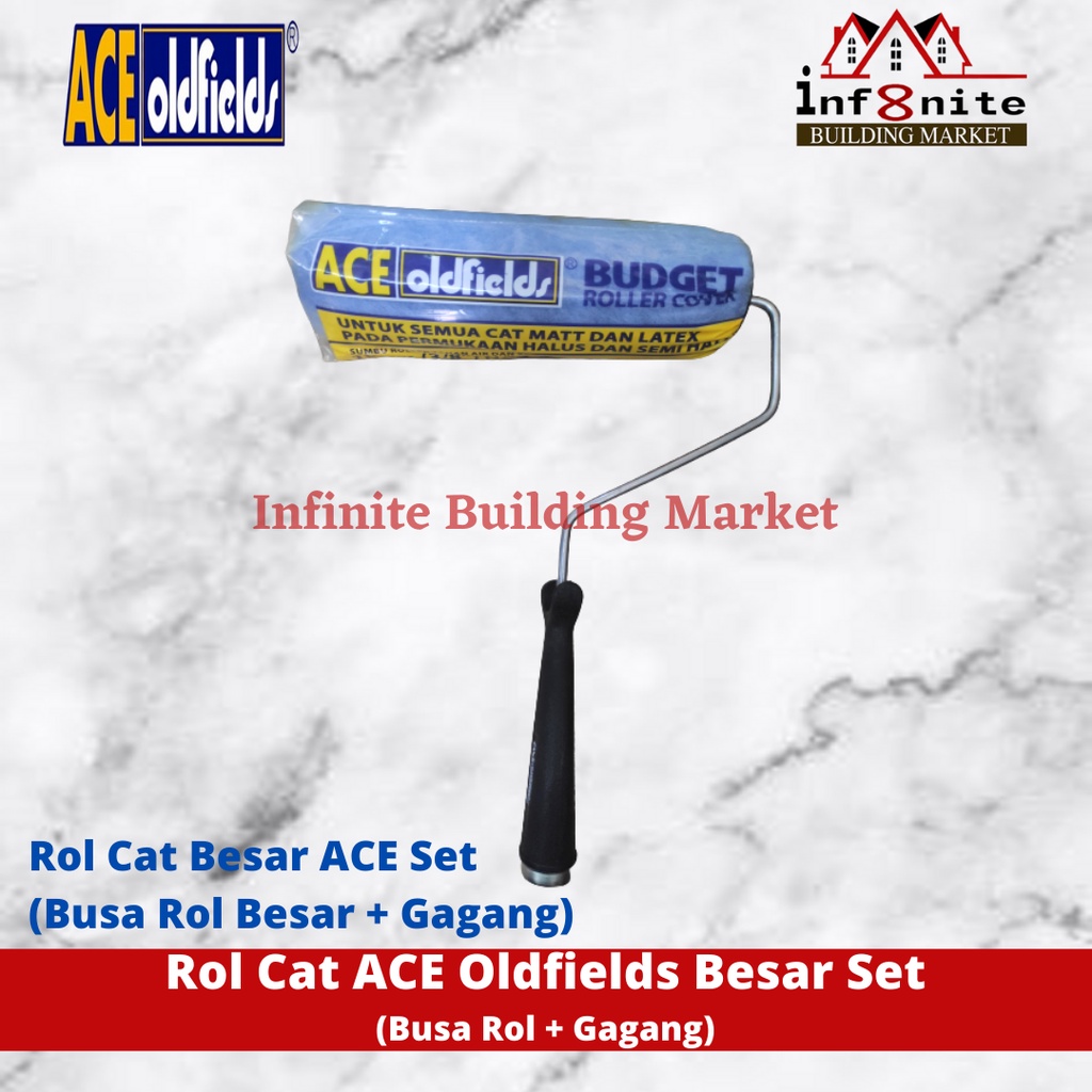 Jual Rol Cat Tembok Besar Kuas Rol Cat ACE OLDFIELDS Besar 230 mm 3/8 ...