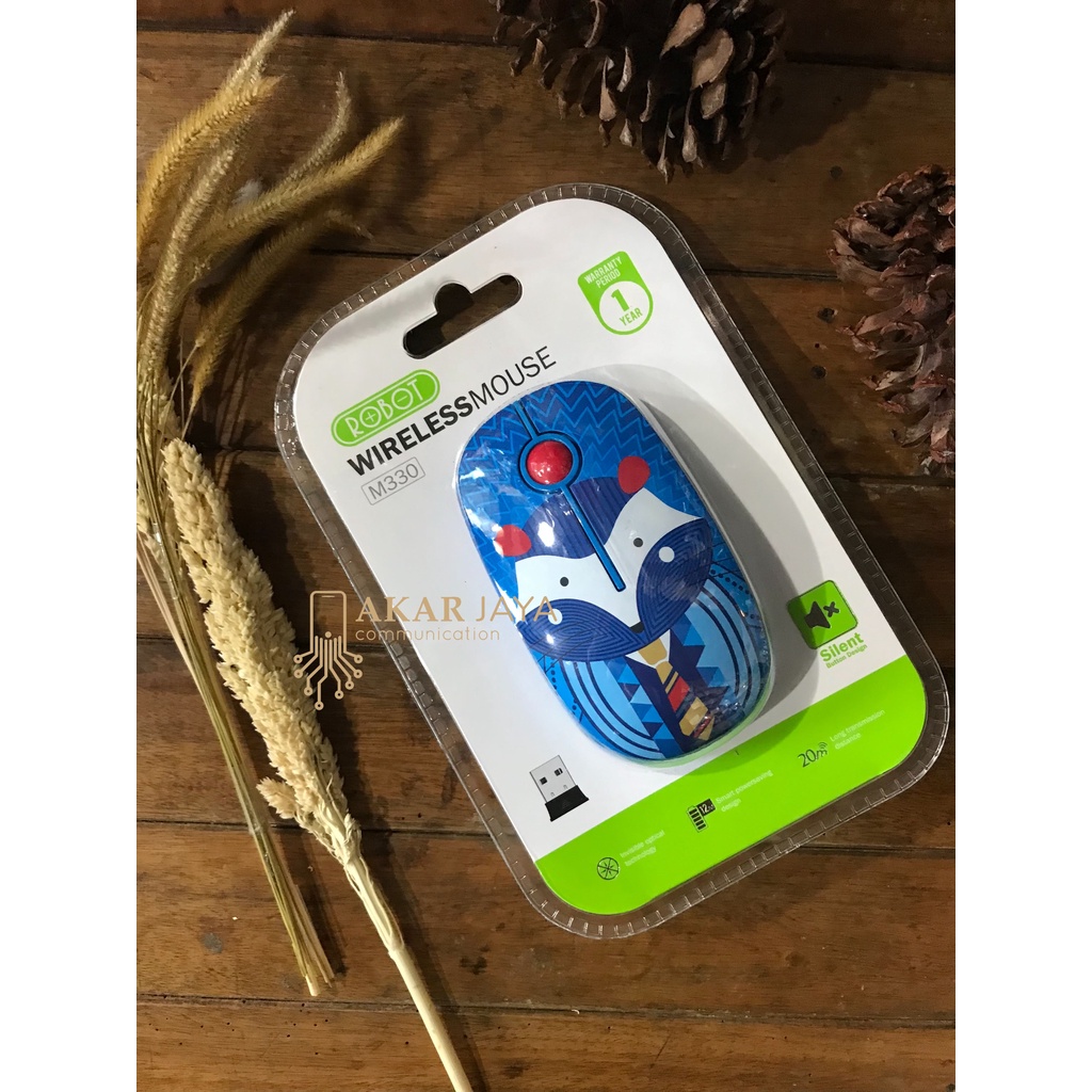 Jual ROBOT M330 Mouse Wireless 2.4GHz Silent Click Original | Shopee ...
