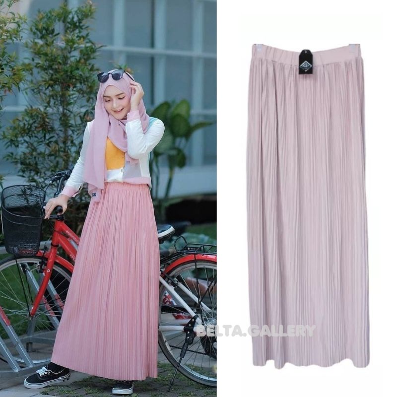 Jual NR FASHION Rok Plisket Lidi Kecil Premium Tebal Dewasa Model Lurus ...