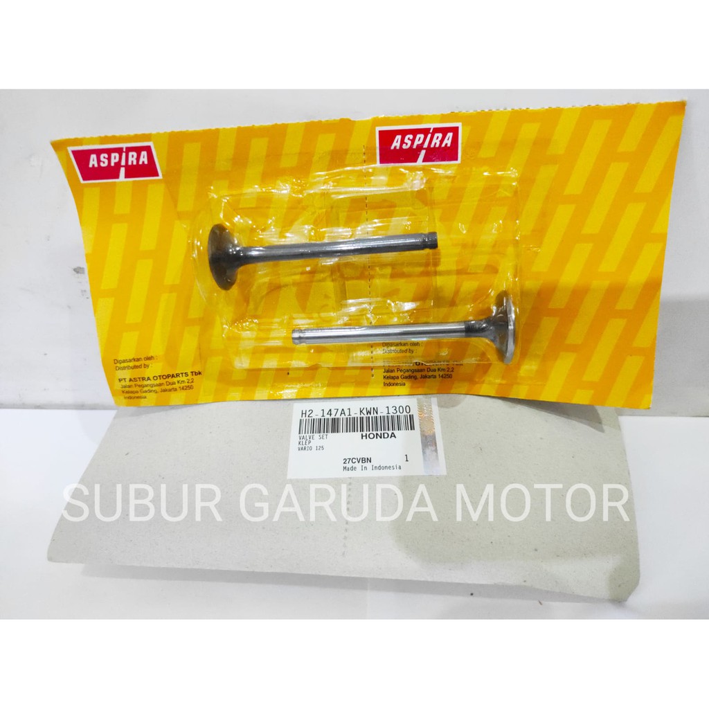 Jual KLEP SET VARIO 125 TIPE KWN PAYUNG MERK ASPIRA KUALITAS ORISINIL ASTRA OTOPARTS | Shopee ...