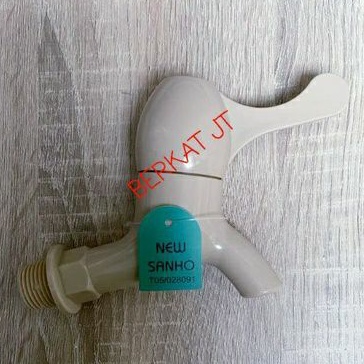Jual KRAN TEMBOK PVC/KRAN PLASTIK UKURAN 1/2 /KRAN TEMBOK SANHO/KRAN ...