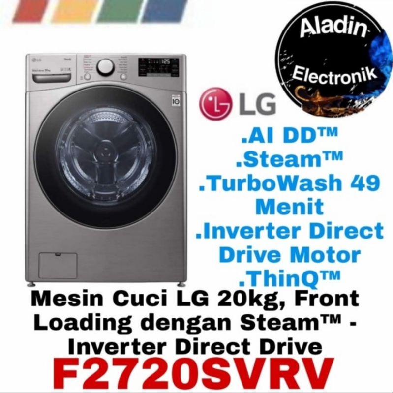 Jual Mesin Cuci Front Loading LG 20 Kg F2720SVRV AI DD , TurboWash, Inverter Direct Drive Motor ...