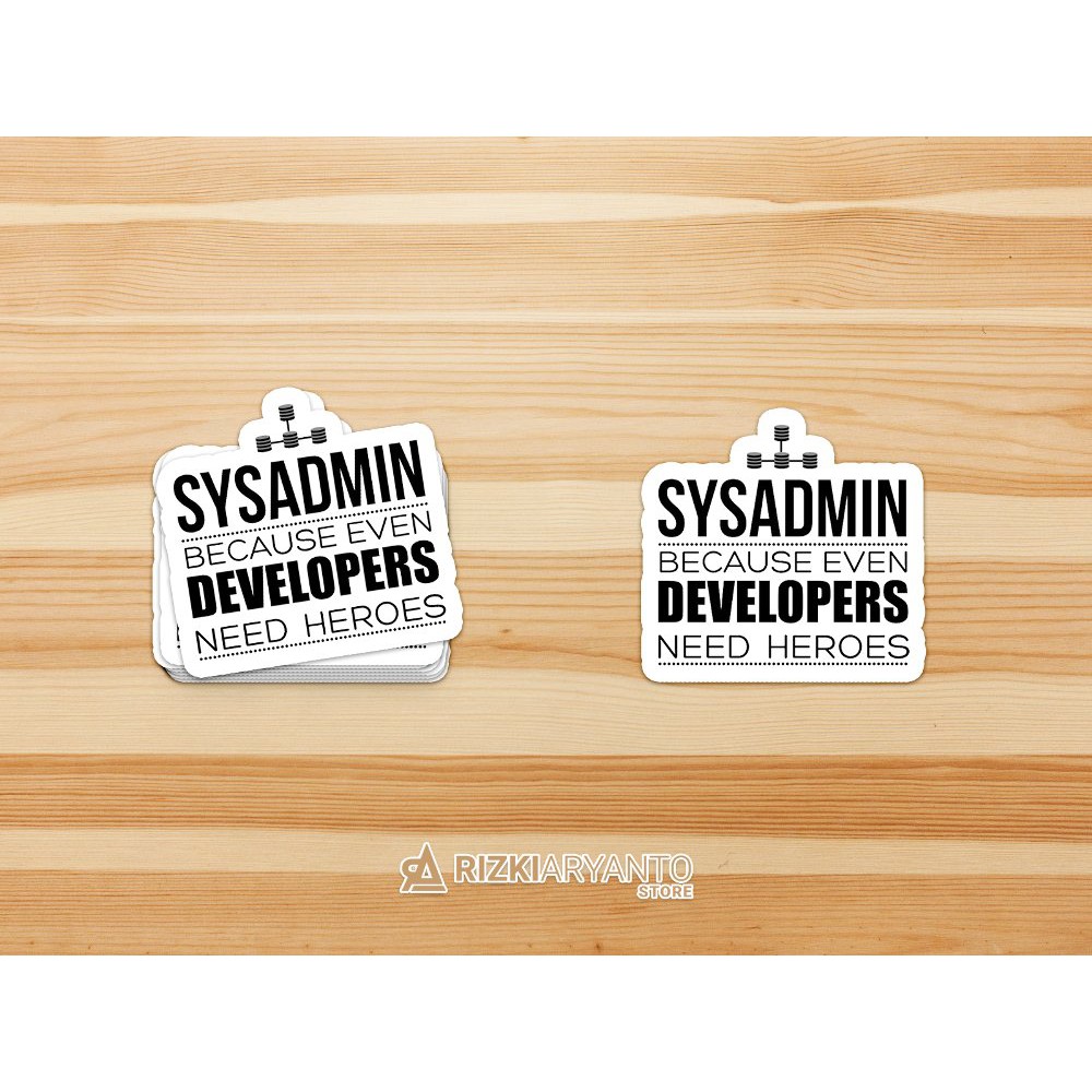 Jual Stiker Logo Sysadmin Developers Need Heroes White untuk PC Laptop ...