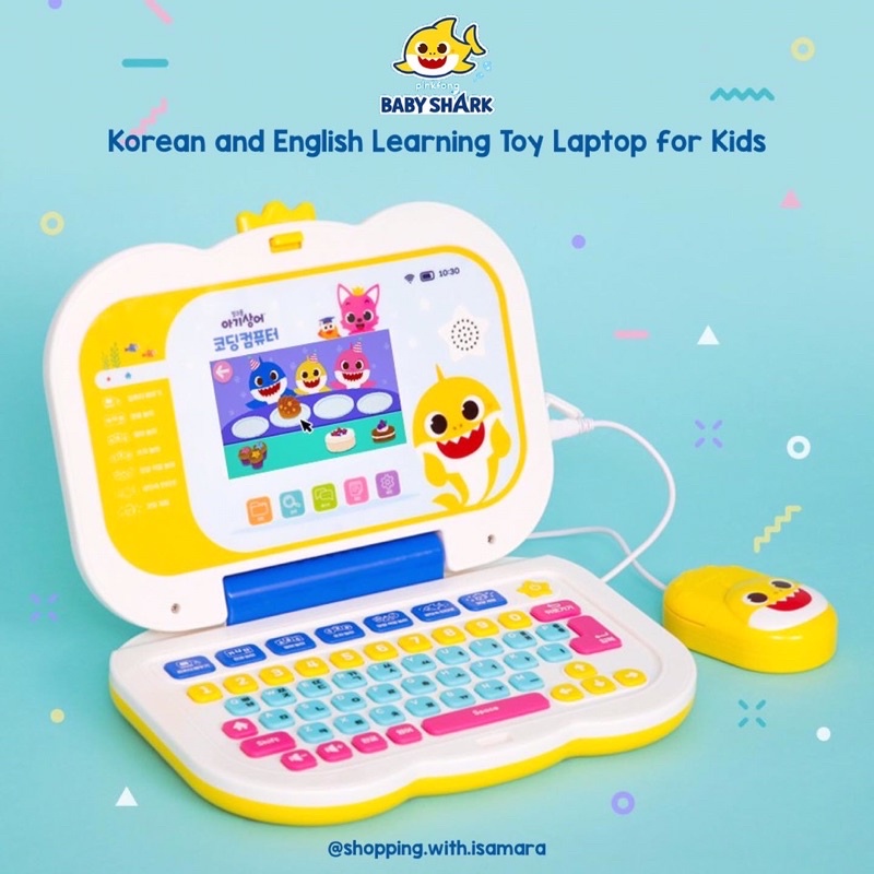 Jual Pinkfong Baby Shark Korean and English Learning Toy Laptop for ...