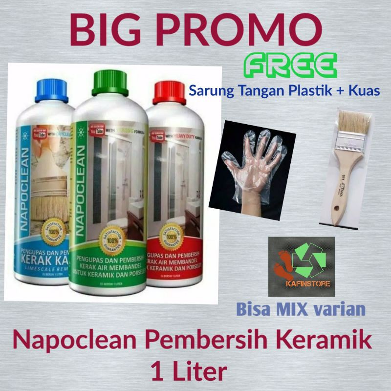 Jual NAPOCLEAN MERAH HEAVY DUTY 1 LITER/NAPOCLEAN FREE KUAS DAN SARUNG ...