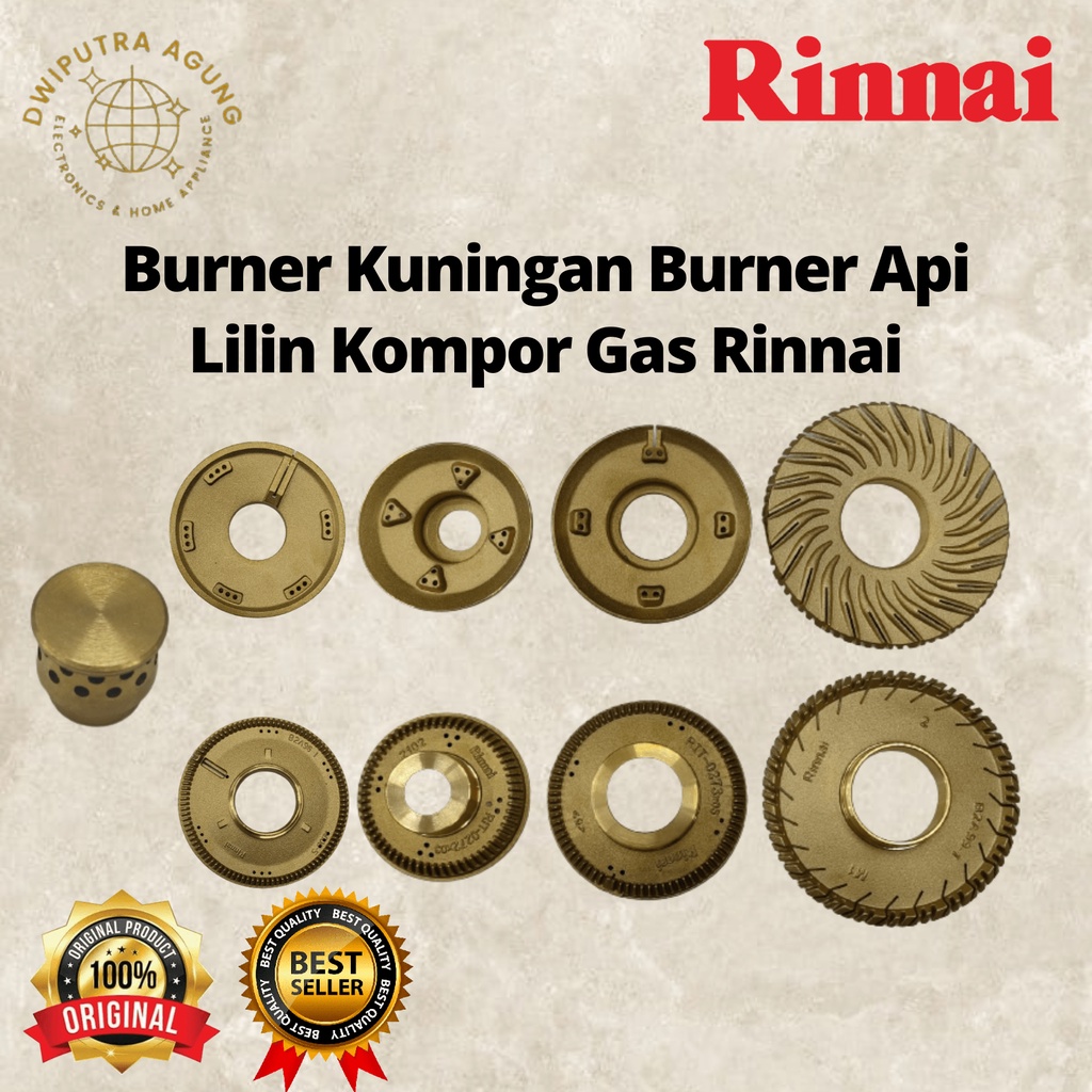 Jual BURNER KUNINGAN KOMPOR GAS RINNAI BURNER API LILIN ORIGINAL ...