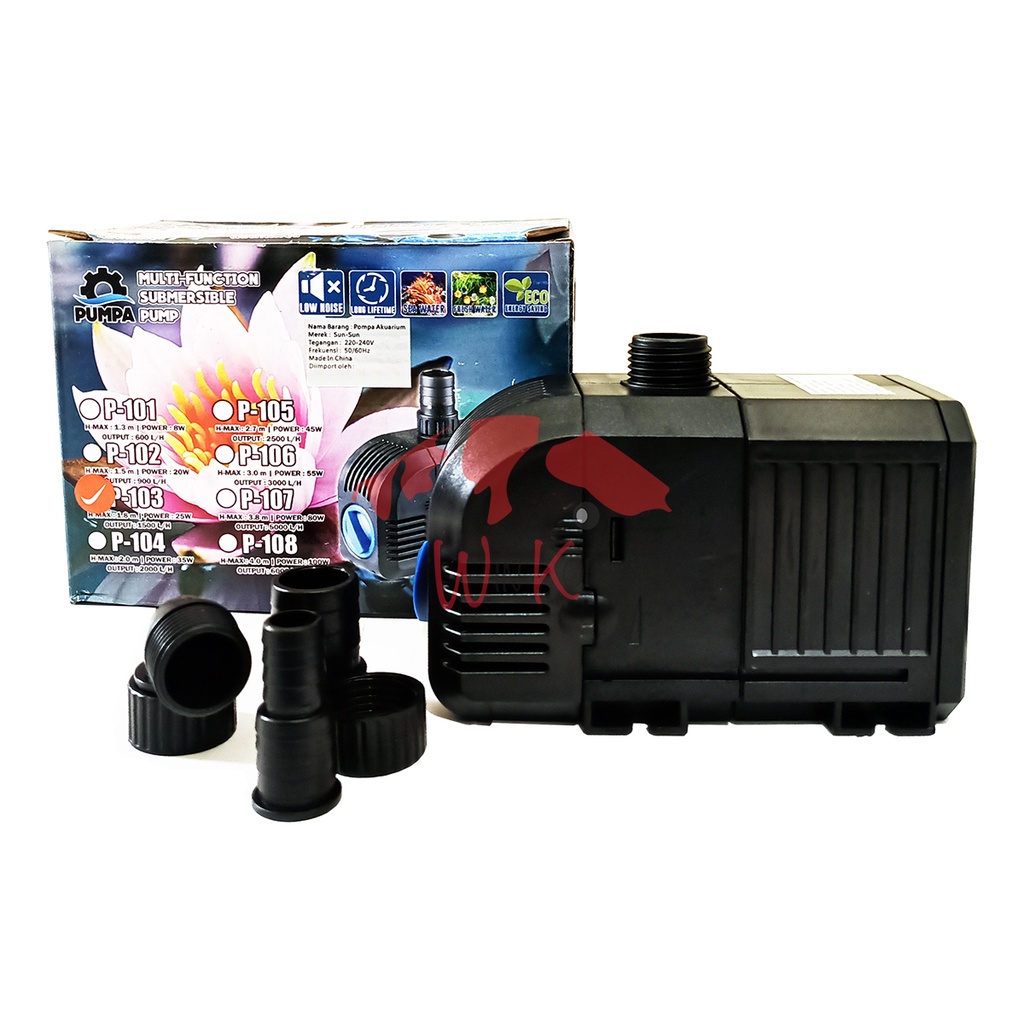 Jual PUMPA P-103 WATER PUMP KOLAM AQUARIUM 1500L POMPA CELUP IKAN ...