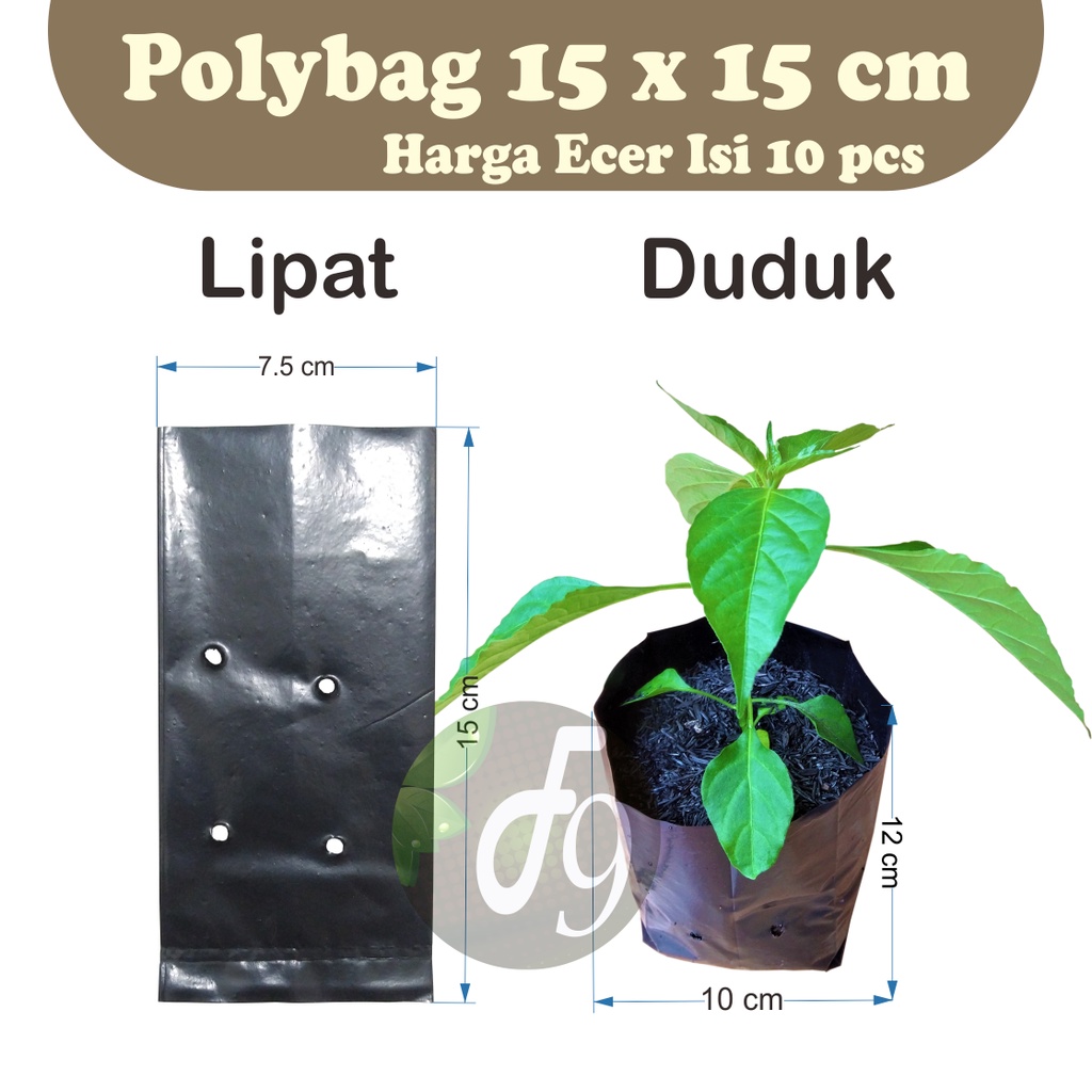 Jual Polybag 15X15 10 lembar - plastik polybag polibag semai tanaman 10 ...