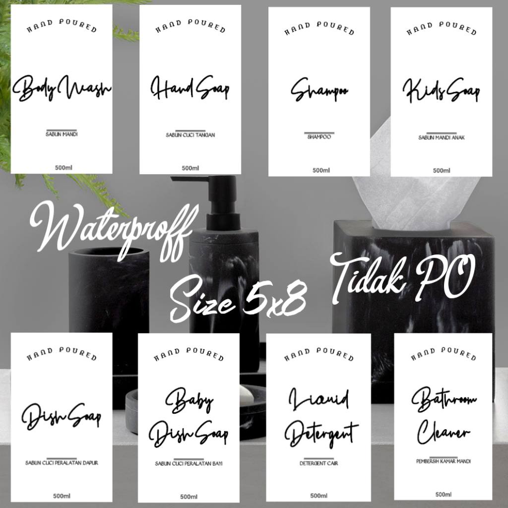 Jual Sticker label aesthetic botol sabun dan kebutuhan kamar mandi ...