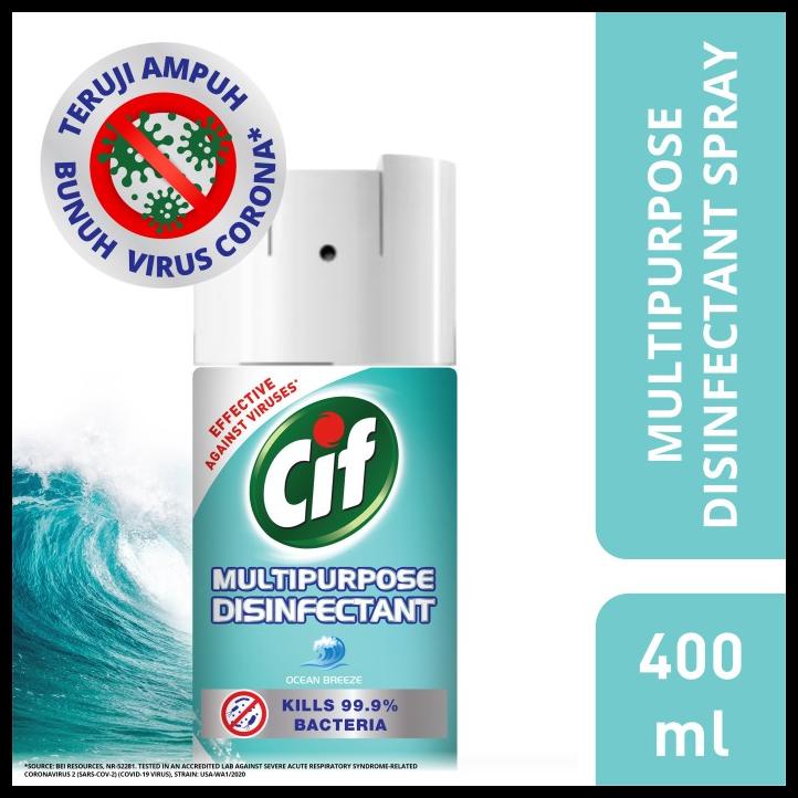 Jual Cif Multipurpose Disinfectant Spray Ocean Breeze 400Ml | Shopee ...