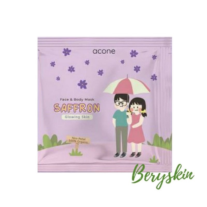Jual Acone Masker Organik Non Petal Face & Body Mask Saffron Glowing ...