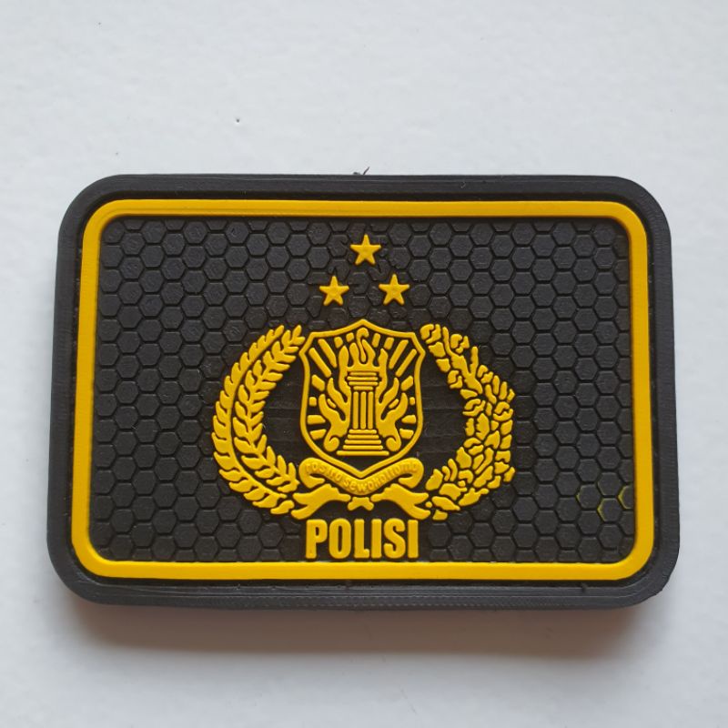Jual TEMPELAN LOGO EMBLEM KARET VELCRO/PATCH RUBBER KARET LOGO POLRI ...