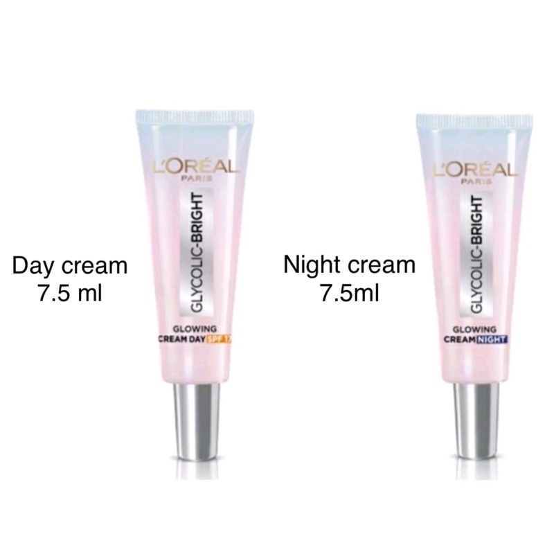 Jual LOreal Paris Glycolic Bright Day - Night Cream 7.5 ml tube/ Krim ...