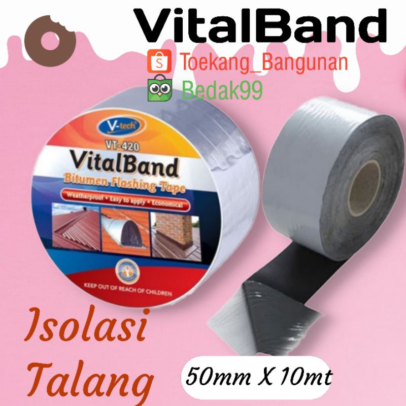 Jual Isolasi Talang Vital Band 5cm x 10M / Lakban Talang Anti Bocor ( Harga 1 Rol) | Shopee ...