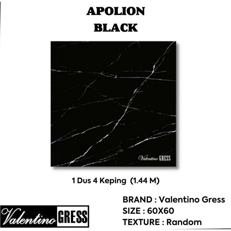 Jual {ONGKIR DILUAR APLIKASI} Granit 60x60 APOLION BLACK Valentino ...