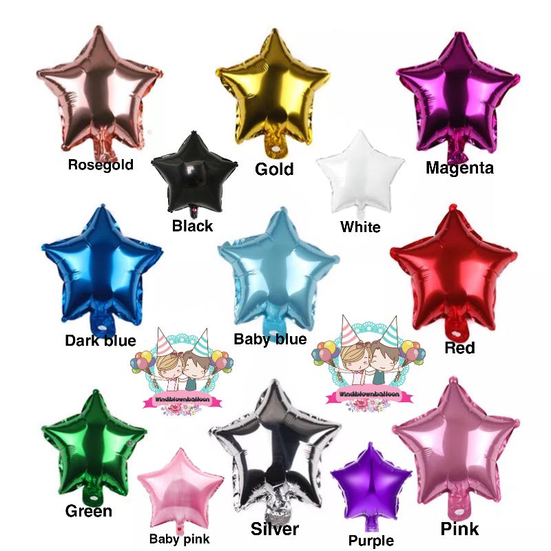 Jual WINDBLOWN BALON FOIL STAR BINTANG 20 cm ( 10 inch ) | Shopee Indonesia