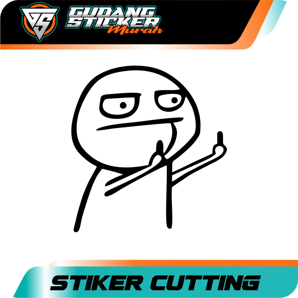 Jual STIKER MIDDLE FINGER CARTOON CUTTING FUCEK LUCU TINGGAL TEMPEL ...