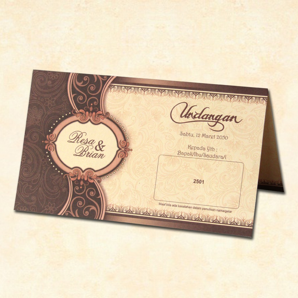 Jual Undangan Pernikahan Murah & Simpel! Desain Erba 88201 Tema Coklat ...