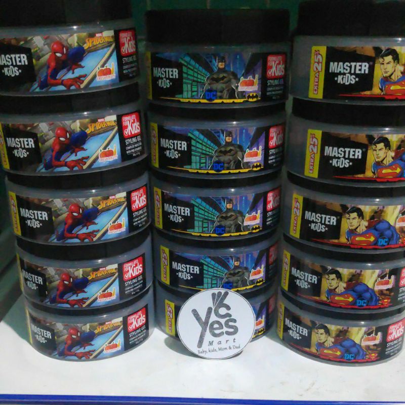Jual Gel Rambut Anak Hair Styling 75 g Master Kids Superman Badman ...