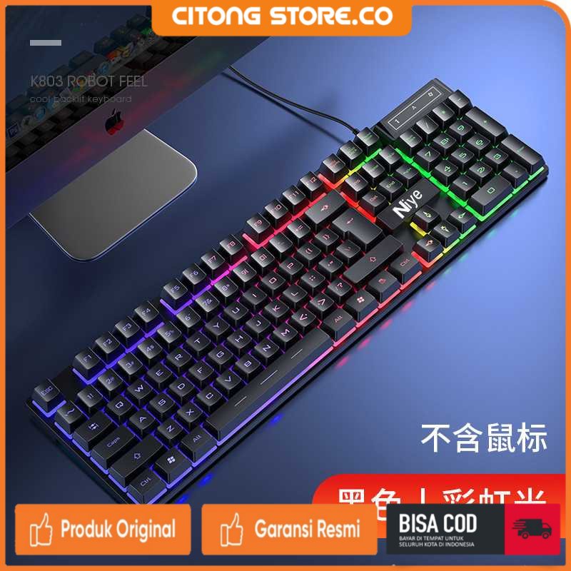 Jual Keyboard Gaming Mechanical Keyboard mouse NIYE Gaming Keyboard RGB LED - K803 | Shopee ...