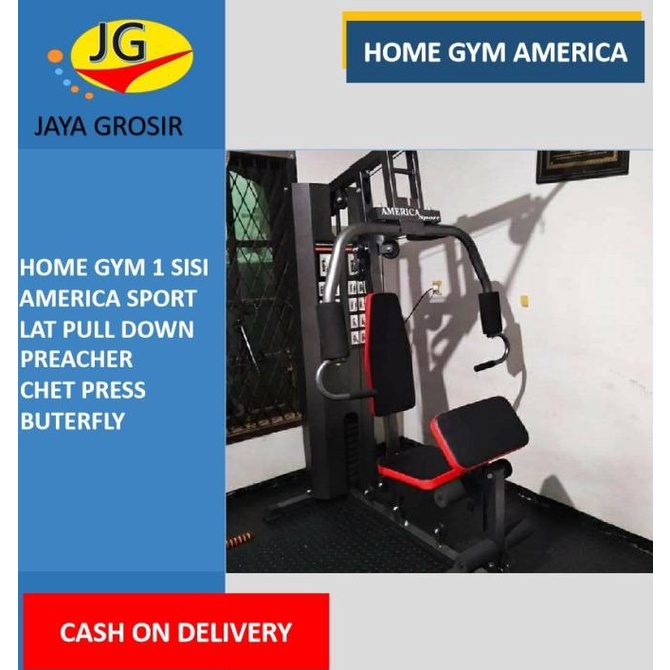 Jual Alat fitness home gym 1 sisi multifungsi Lat Pull down Buterfly ...