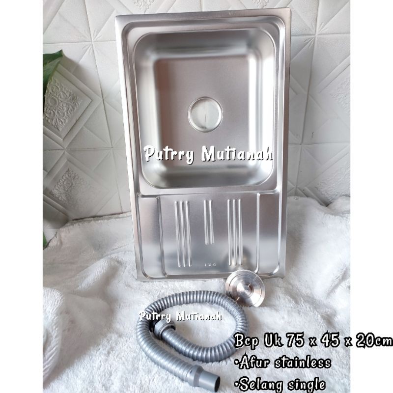 Jual Promo Laris Wastafel Cuci Piring uk 75x45 Kitchen Sink Bak cuci ...