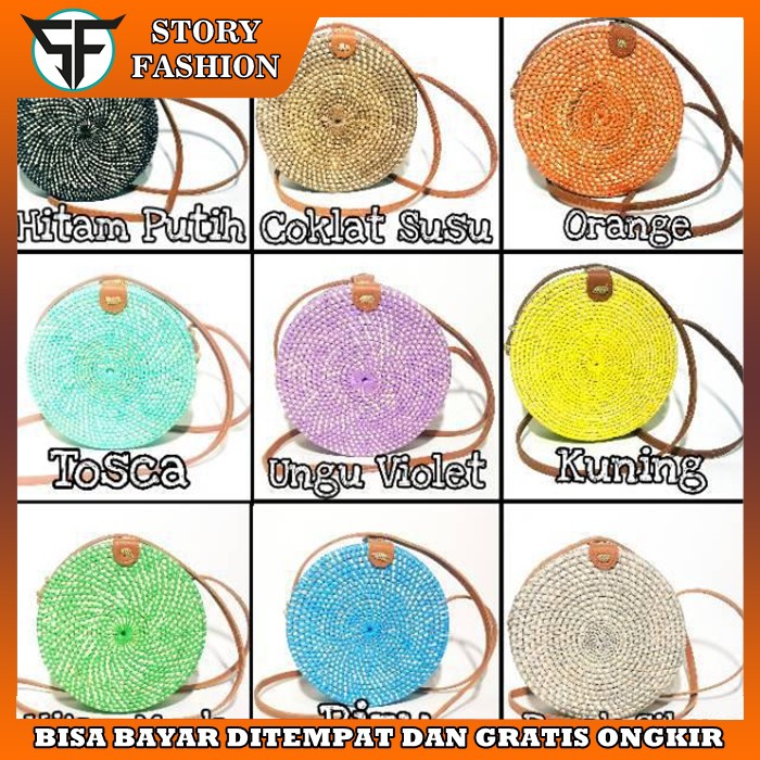 Jual Tas Rotan Bulat Murah Tas Bali Tas Anyaman Rotan Sling Bag Tas ...