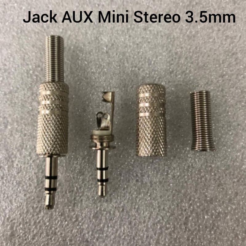 Jual Jack AUX Mini Stereo 3.5mm 3 Pin Jack Headset Earphone Besi Nikel ...