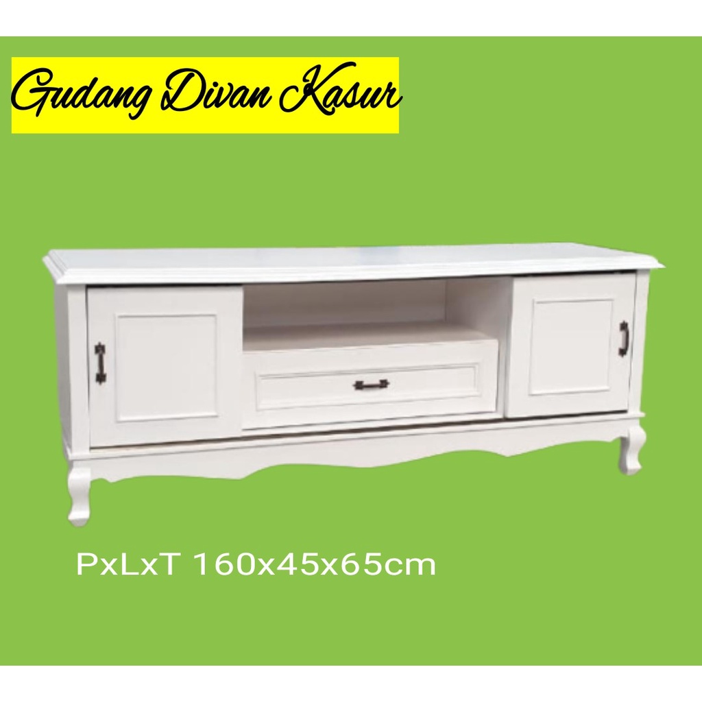 Jual Meja Tv/Buvet TV Atlanta Minimalis Pintu Sliding 160cm | Shopee ...